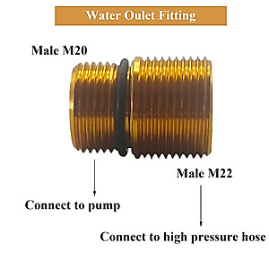 Zeiboat 7110264 Water Oulet Kit for Axial Cam Pressure Washer Pump, Oulet Fitting (Anodized aluminum), 1.5mm Male