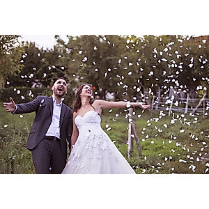 White Tissue Paper Heart Confetti 1 inch Biodegradable Confetti Paper for Wedding Party Filled Balloon or Table Decor Pack of 4000