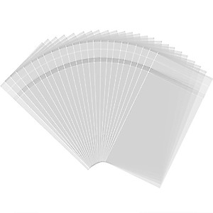 Outus 300 Pieces Clear Cellophane Bags Self Adhesive Sealing Gift Treat Bags Opp Small Adhesive Plastic Bags for Cookies Candy, Soap, Cookie, Christmas Birthday Party Decorative (3 x 5 Inches)