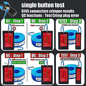 Noyafa NF-468s Network Cable Tester, Ethernet Tester,Cable Mapper, Check Continuity -RJ45, RJ11, RJ12, RJ45, CAT5, CAT5E, CAT6, CAT6A,Telephone line CAT3