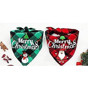 Christmas Kerchief for Dogs Bandana Bib Costume Pet Winter Warm Clothes for Small Dogs Cats Santa Cap Xmas Gift for Dogs (Small, Red)