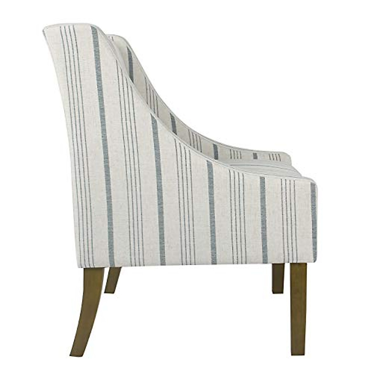 HomePop Modern Swoop Arm Accent Chair, Blue Stripes