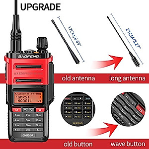 Baofeng GMRS Radio GMRS-9R Handheld Radio with NOAA Weather Scan,Waterproof IP67 Long Range Two Way Radios Rechargeable