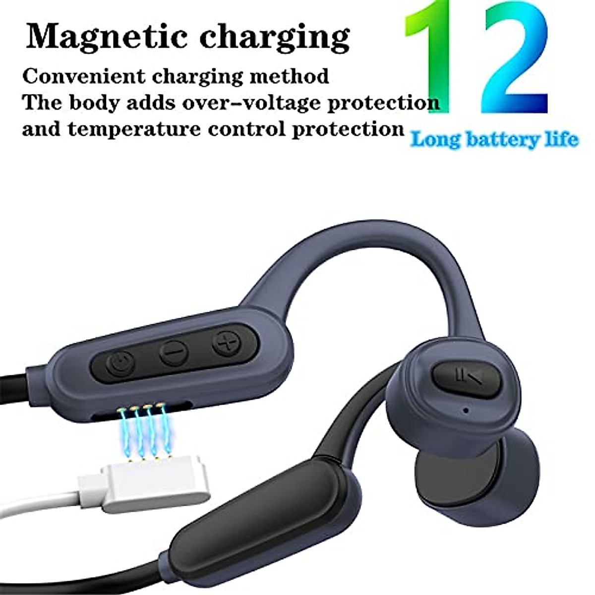 IP68 Underwater Waterproof Swimming Headset Bone Conduction Earphone with MP3 and Bluetooth for Swimmers Open-Ear Elastic Band (Black)