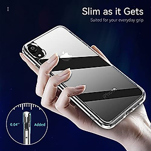 JJGoo Compatiable with iPhone XR Case Clear, Transparent Shockproof Phone Case, Slim Anti-Scratch Hard PC Back Protective Cover Bumper, Clear