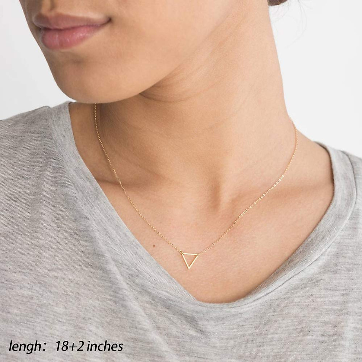 Gold Triangle Layered Necklaces for Women - Layered Necklace Skinny Bar Stacking Necklace Gold Necklace for Women Triangle Necklace Layer Necklace Multi Bar Layered Necklaces for Women Gold Jewelry