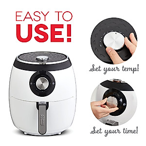 Dash Deluxe Electric Air Fryer + Oven Cooker with Temperature Control, Non-stick Fry Basket, Recipe Guide + Auto Shut Off Feature, 1700-Watt, 6 Quart - White