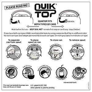 Compac Compac Quiktop Can Cap, Red, Keep Drinks Fresh & Fizzy - Turn Cans Into Bottles (Pack of 3)