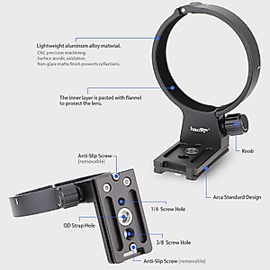Haoge LMR-TL540 Lens Collar for Tamron 50-400mm A067,100-400mm f/4.5-6.3 Di VC USD A035 Lens Built-in Arca Type Quick Release Plate Replace Tamron A035TM