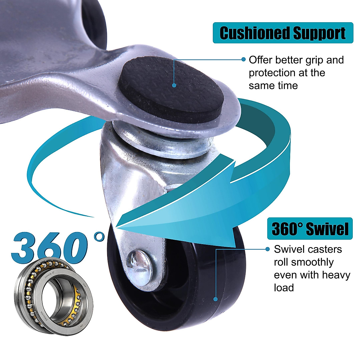 MaxxHaul 50535 4-Pack 6" Steel Tri-Dolly, 300 lb. Capacity