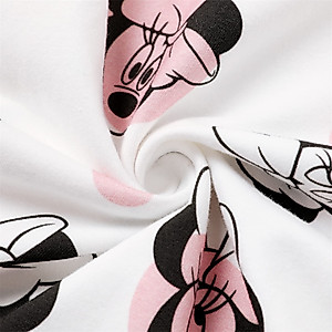 Disney Mickey and Friends Dress Toddler Girls Dresses Short Sleeve Ruffle Hem Dress A-line Dress White 3-4 Years