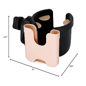 Universal Cup Holder, Stroller Cup Holder with Phone Holder, Stroller Accessories, Bike Water Bottle Holder, Treadmill, Wheelchair(Crepe)