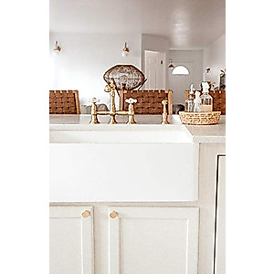 Kingston Brass KS7277PXBS English Country 8" Bridge Kitchen Faucet with Sprayer, Brushed Brass