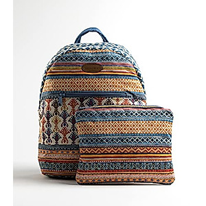 Maison d' Hermine Backpack Cotton Shoulder Backpack with Small Pouch Lightweight Bag for Travel Work Beach Perfect for Women & Men (Ikat - Ikatan)