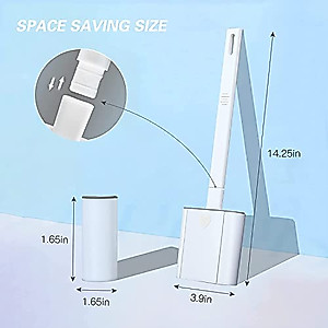 Canvint 1 Pack White Non-slip Long Handle Toilet Brush, Silicone