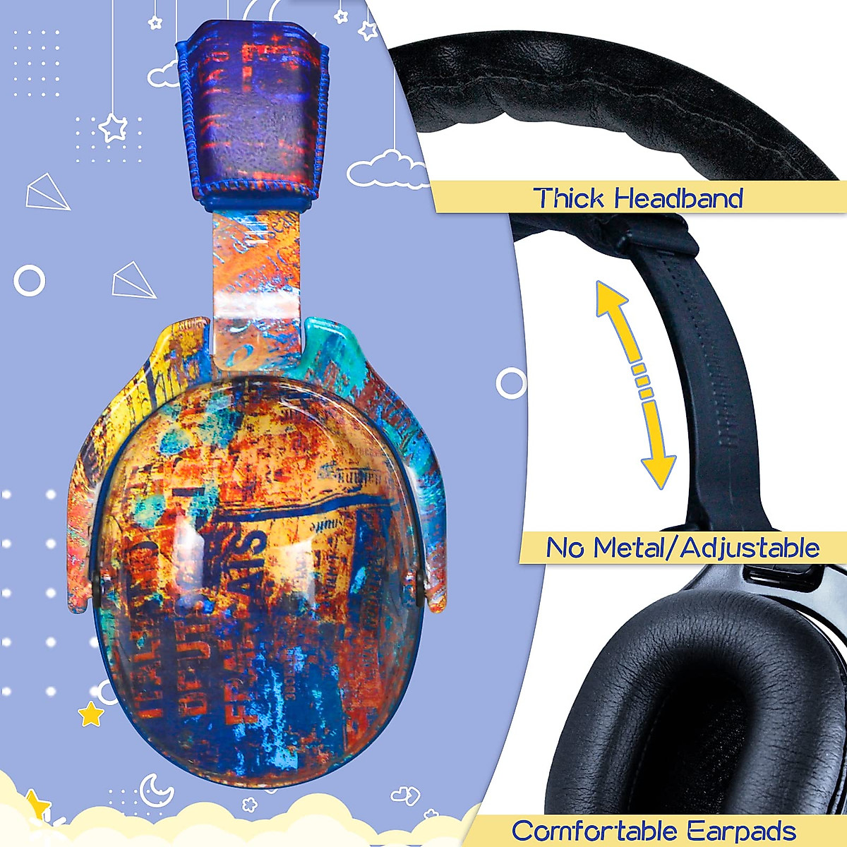 PROTEAR Kids Ear Protection,Autism Sensory Equipment, Cute Noise Cancelling Headphones For Toddlers & Kids & Teenagers, Ideal For Monster Jam,Air Show,Concerts, Events, NRR 25 dB,2024NEW