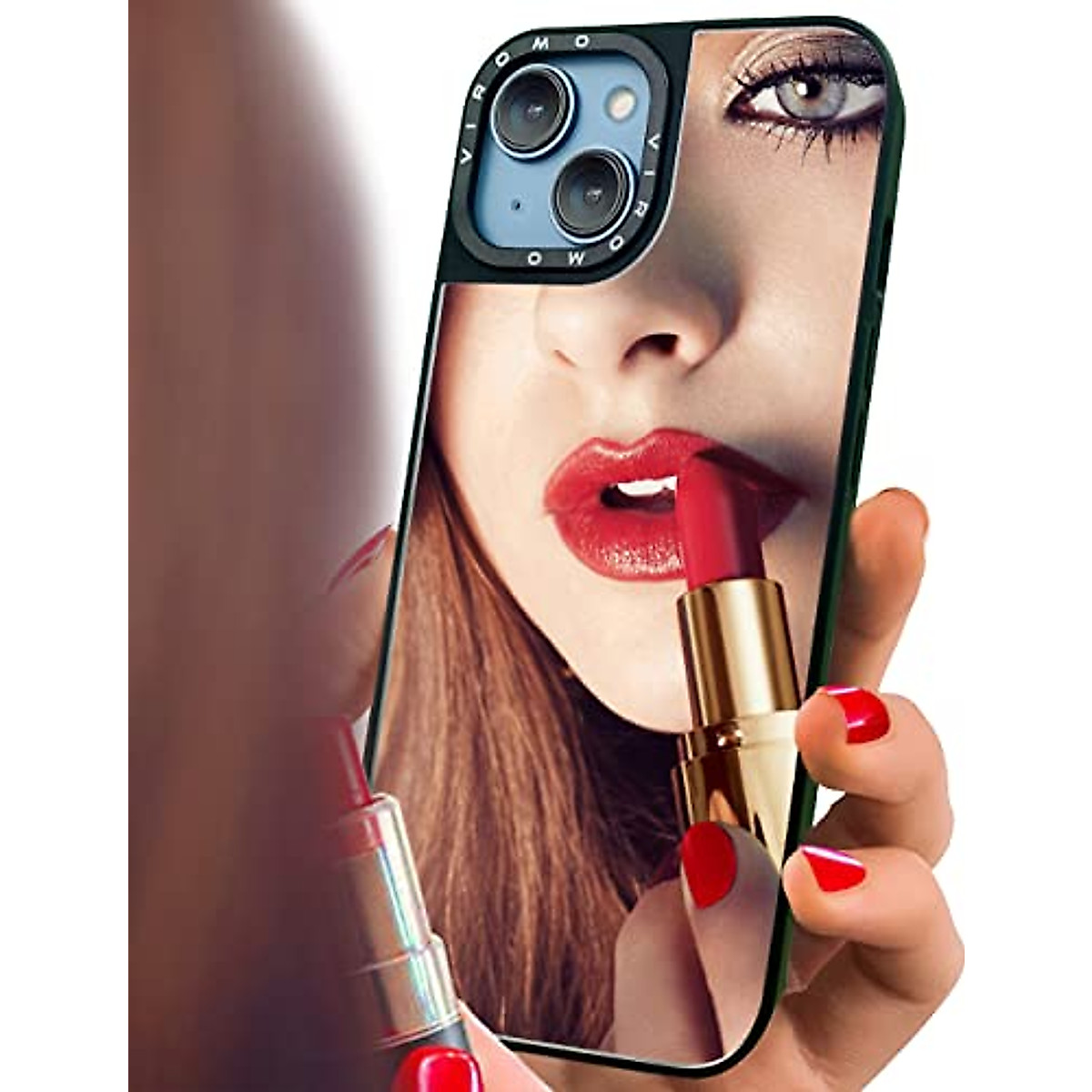 VIROMO Mirror Case for iPhone 13 Mini (ONLY) with Screen Protectors [2 Pack], Shockproof Soft Corners, Bye Bye Pocket Mirror, Cute Slim case for Girls, Womens