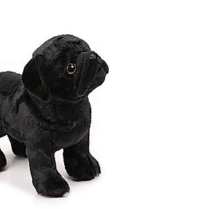 BONI 12.5 Inch Black Pug Stuffed Animal, Pug Plush Dog Stuffed Animals