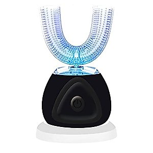 Xiarden Automatic Toothbrush, U-Shaped Ultrasonic Toothbrush 360° Auto Toothbrush with Whitening Blue Light Whole Mouth Toothbrush IPX7 Waterproof for Adults