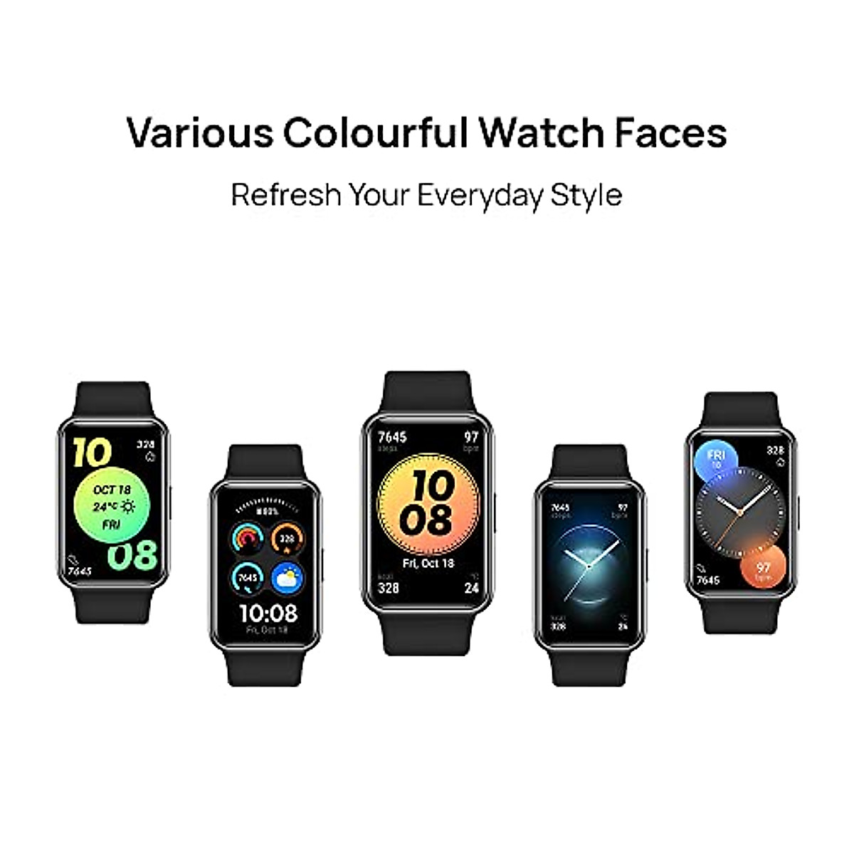 HUAWEI Watch Fit New Smartwatch, 1.64" Vivid AMOLED Display, 97 Workout Modes, 24/7 Heart Rate Monitoring, 10-Day Battery Life, Quick-Workout Demos, All-Day SpO2 Monitoring, Isle Blue