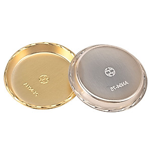 Abuhem 3 Inches Mini Cake Boards Stands Rounds 100pcs, Disposable Gold Mousse Cake Circle Cardboard with Coated Greaseproof Base Perfect for Cake Decorating for Wedding, Birthday, Party, Home (Gold)