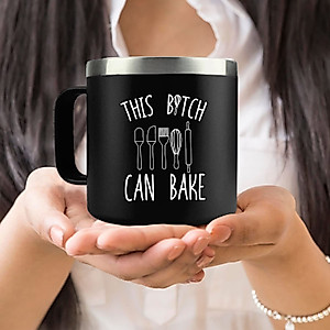 CHICKOR Gifts For Baker, Funny Baking Gifts for Girls, Women Who Love To Bake, Best Friend Bakers Gifts - 14oz Coffee Mug/Tumbler Set With Straw Andg/Baking Keychain
