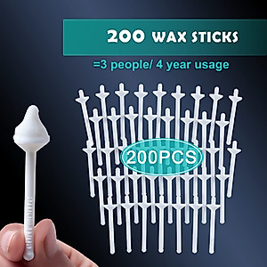 Charmonic 200 Pcs Wax Sticks, Nose Wax Kit Accessories, Waxing Sticks for Nostril Nasal Cleaning, Ear Face Eyebrows Hair Removal for Men Women