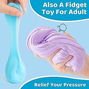 YasTant Butter Slime Kit for Girls and Boys, Safe and Fluffy Cloud Slime for Kids, Stress Relief Kids Slime Toy for Adults Anxiety, Stretchy and Non-Sticky Slime Pack of 6