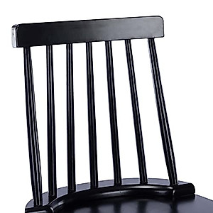 Duhome Wood Bar Stools Set of 2, Farmhouse Counter Stools 24’’ Barstool with Spindle Back Counter Height Stool Chairs for Kitchen Islands, Black