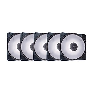 Apevia CO512L-WH Cosmos 120mm White LED Ultra Silent Case Fan w/ 16 LEDs & Anti-Vibration Rubber Pads (5 Pk)
