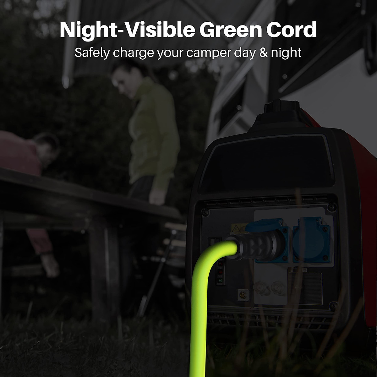 GearIT 50-Amp Generator Extension Cord (20 Ft) Inline NEMA 14-50P to SS2-50R Twist Lock Connector STW 6/3+8/1 AWG 125/250V for 50A Power Inlet Box, RV Camper, Generator to House - 20 feet