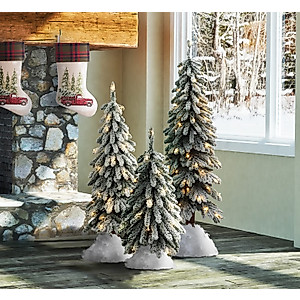 Haute Decor HangRight Polyester with Flannel Cuff Nostalgia Christmas Stocking, 20 Inch (2 Pack)