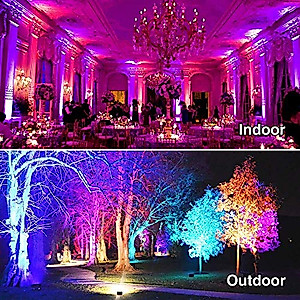 MELPO 30W Led Flood Light Outdoor 300W Equivalent, Color Changing RGB Lights with Remote, 120 RGB Colors, Warm White 2700K, Timing, Custom Mode, Uplight Landscape Lights,IP66 US 3-Plug (2 Pack)