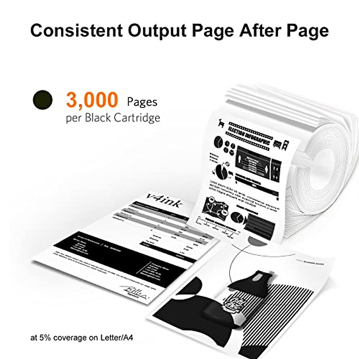 v4ink CF258A (with Chip) Remanufactured Toner Cartridge Replacement for HP 58A CF258A 58X CF258X Toner Cartridge High Yield for HP Pro M404dn M404n M404dw M406dn MFP M428fdn M428fdw M428dw M430f(2PK)
