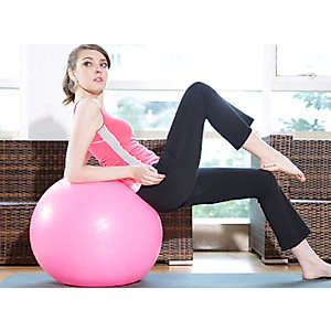 Emoly Exercise Ball for Yoga, Fitness, Balance Stability, Extra Thick Professional Grade Balance & Stability Ball - Anti Burst, Workout Program 2020 (Purple, 45cm)