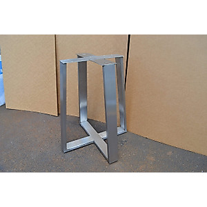 Brushed Stainless Metal Table base, Tapered Pedestal Style - Any Size and Color