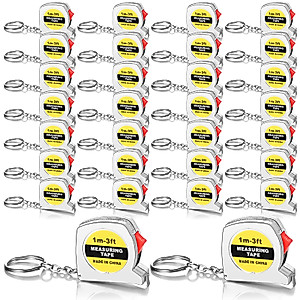 Small Tape Measure Mini Retractable Measuring Tape Keychains 1 Meter/ 3 Feet Functional Mini Measuring Tape, Metric and Inch with Slide Lock for Daily Use Body Measurement(30 Pieces)