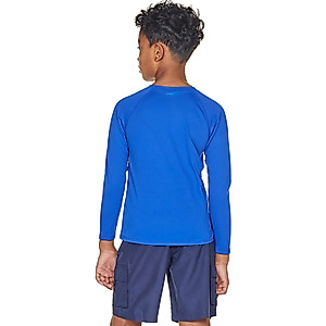 TSLA Kids Youth UPF 50+ Long Sleeve T-Shirt, Athletic Sports Dry Fit Sun Shirts, UV Sun Portection Fishing Shirts, Loose Fit Rashie Blue, 14