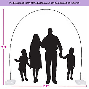 Party Spot! 95 Pcs Balloon Arch Kit, 9Ft Tall & 10Ft Wide Ajustable Balloon Arch Stand For Baby Shower Graduation Birthday Party Wedding Decorations