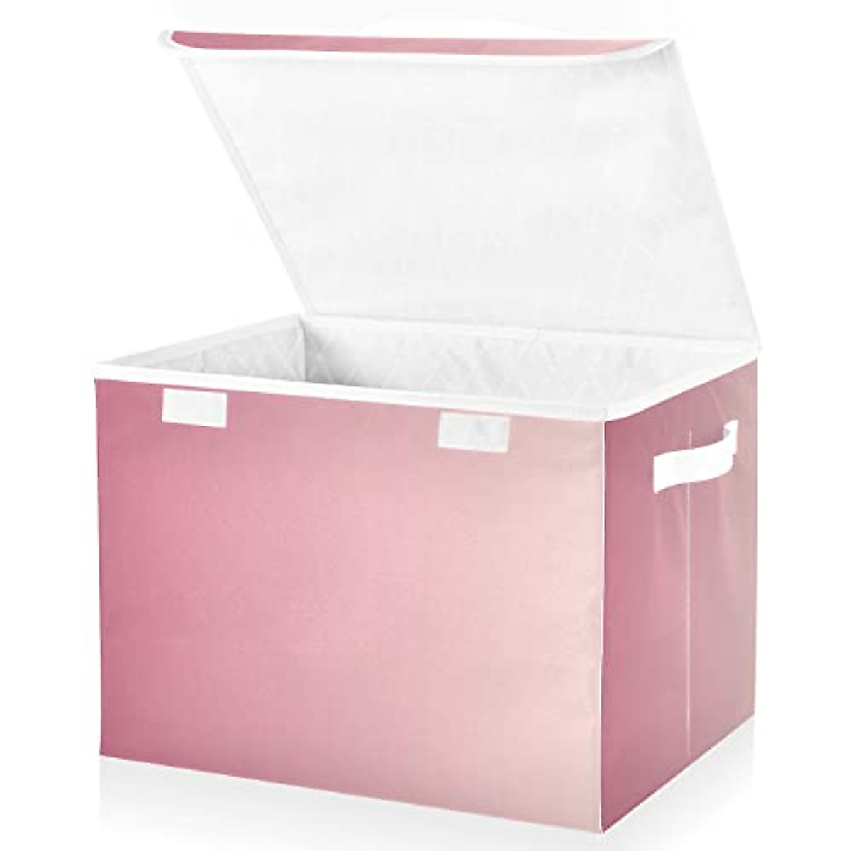 innewgogo Pink Gradient Storage Bins with Lids for Organizing Organizer Containers with Handles Oxford Cloth Storage Cube Box for Clothes