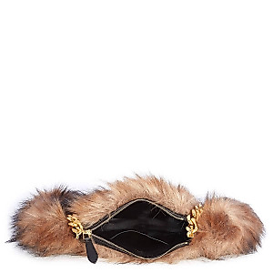 BURBERRY Dark Brown Ladies Faux Fur Olympia Bag