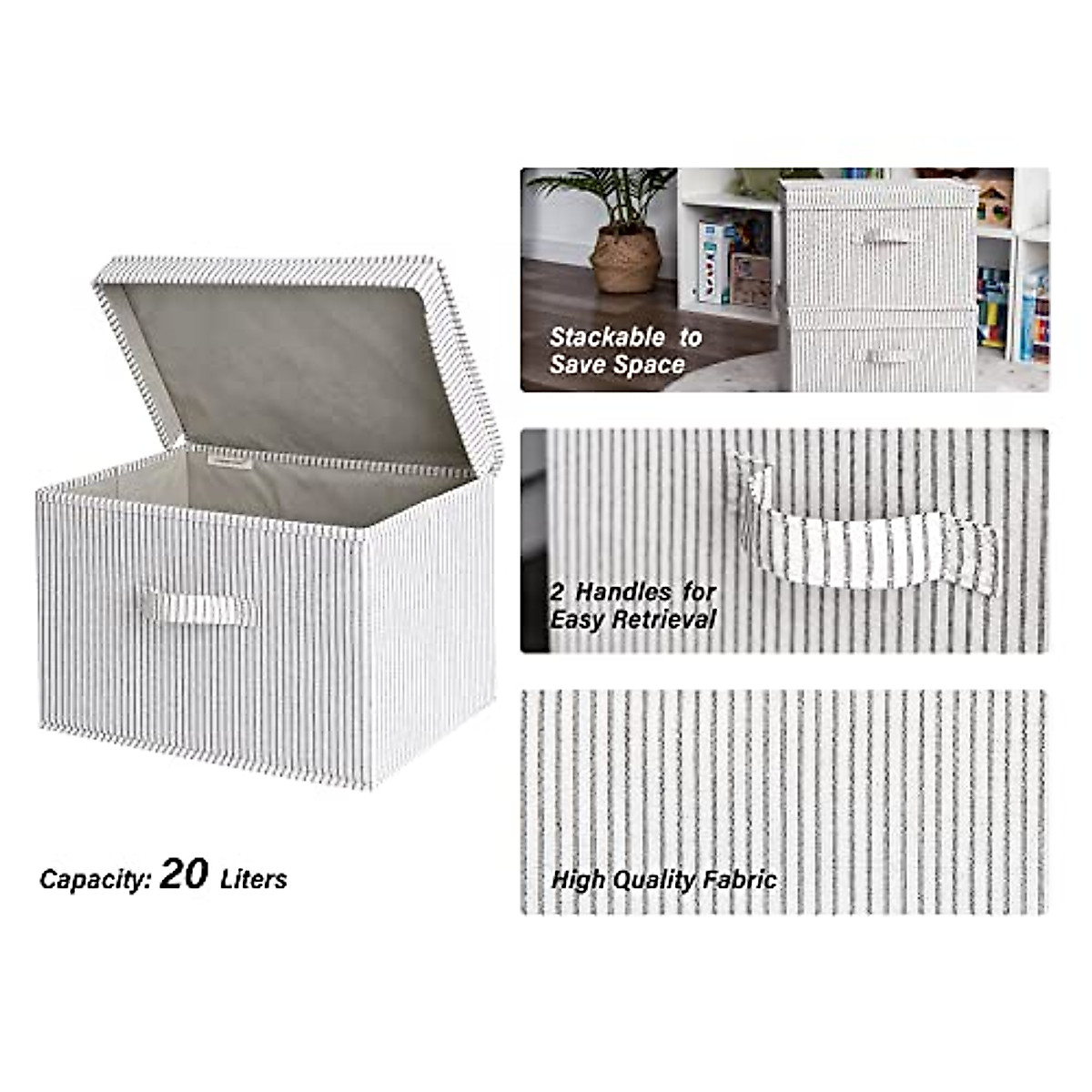 StorageWorks 2-Pack Decorative Storage Boxes with 2-Pack Underbed Storage Boxes