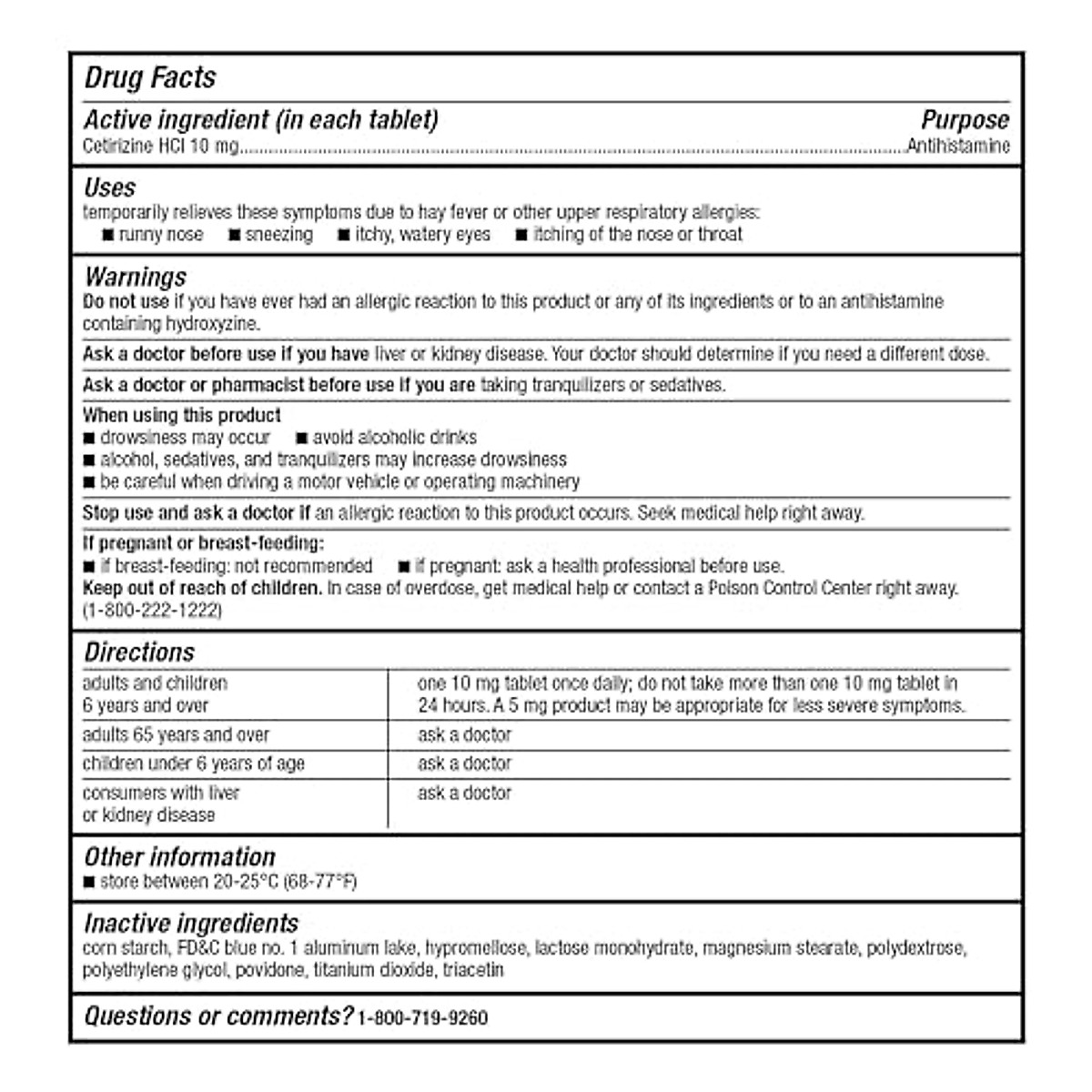 GoodSense All Day Allergy, Compare to Zyrtec, Cetirizine Hydrochloride Tablets, 10 mg, Antihistamine, 365 Count