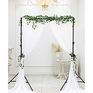 White Backdrop Curtain for Parties Wedding Backdrop Drapes Baby Shower Birthday Anniversary Videos Photography Decorations, 2 Panels, 5ft x 10ft
