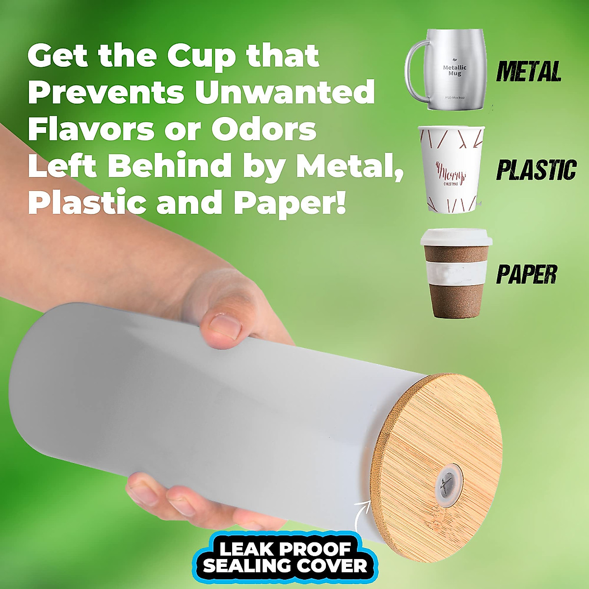 MHM Sublimation Glass Blank Tumbler Skinny Frosted 20oz and 25oz with Bamboo Lid and Straw (Frosted, 20oz)