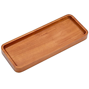 HOMBEMO Wooden Serving Trays, 11.8 Inch Wood Serving Platters of Natural Paulownia Solid Wood, Rectangular Wooden Tray, Charcuterie Board, Small Tray for Kitchen Counter Home Decor
