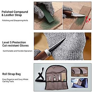 Wood Whittling Kit with Basswood Wood Blocks Gifts Set for Adults and Kids Beginners, Wood Carving Kit Set Includes 3pcs Wood Carving Knife & 8pcs Blocks & Gloves for Widdling Kit