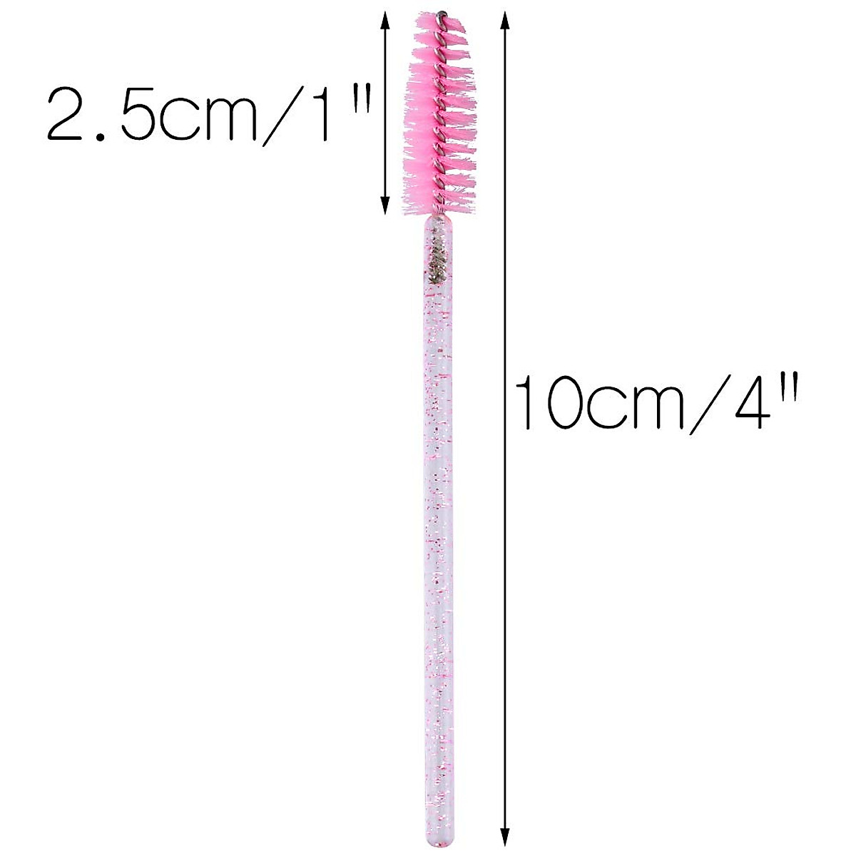 G2PLUS 300PCS Crystal Eyelash Brushes, Pink Disposable Mascara Wands Makeup Applicator, Adjustable Lash Spoolies for Eyelash Extensions and Eyebrow Brush