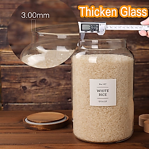 CZSZYGHBAO 2 PCS Large Glass Jar with Airtight Lid, Glass Food Storage Jars for Tea,Spice,Cereal, Egg,Flour,Coffee and More(1 gallon/4000 ml)