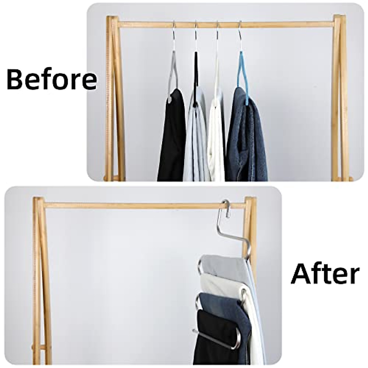 Pant Hangers Space Saving - 10 Pcs Black Pants Hangers S Hangers for Jeans Hangers for Closet